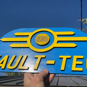 Wood Vault-tec Customizable 3D Wall Art. Classic Colors. Text, Numbers ...