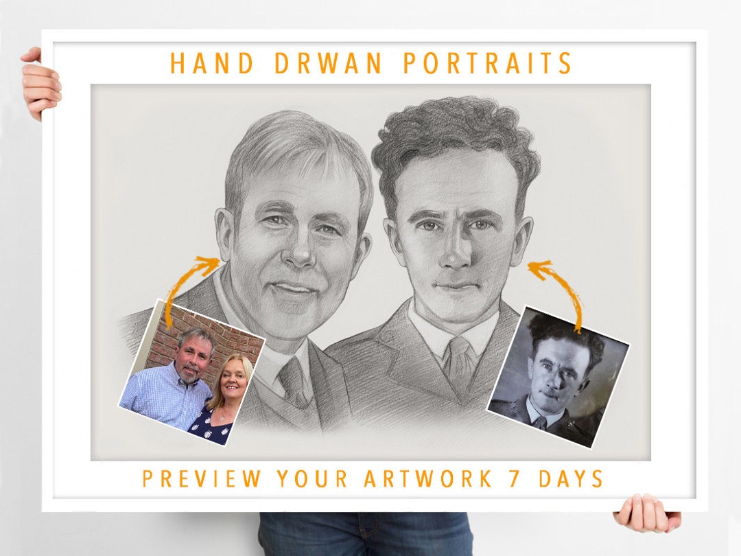 Personalised Tribute Hand Drawn Memorial Gift With Deceased - Etsy