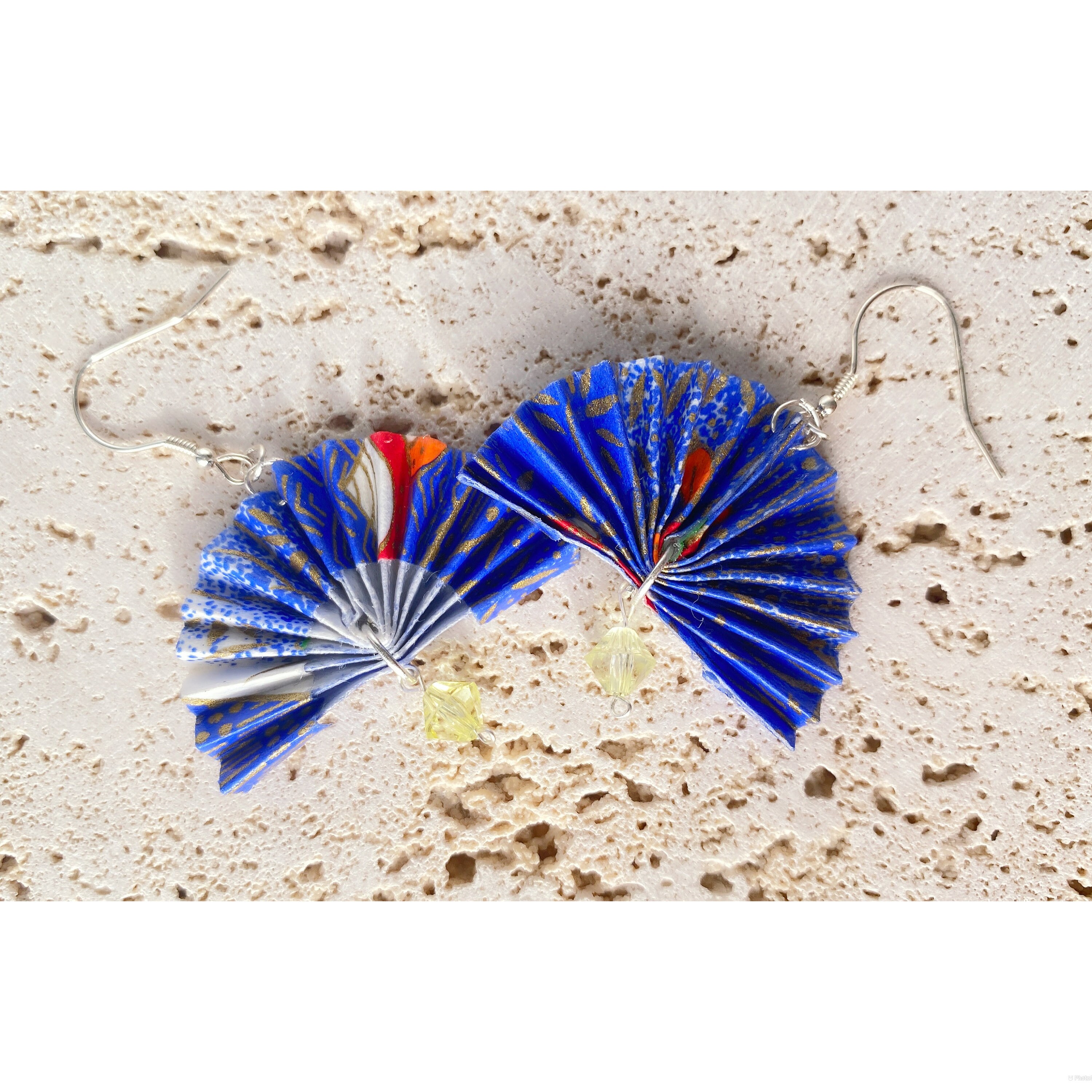 Elegant and Stylish Origami Paper Fan Earrings Japanese Washi Paper ...