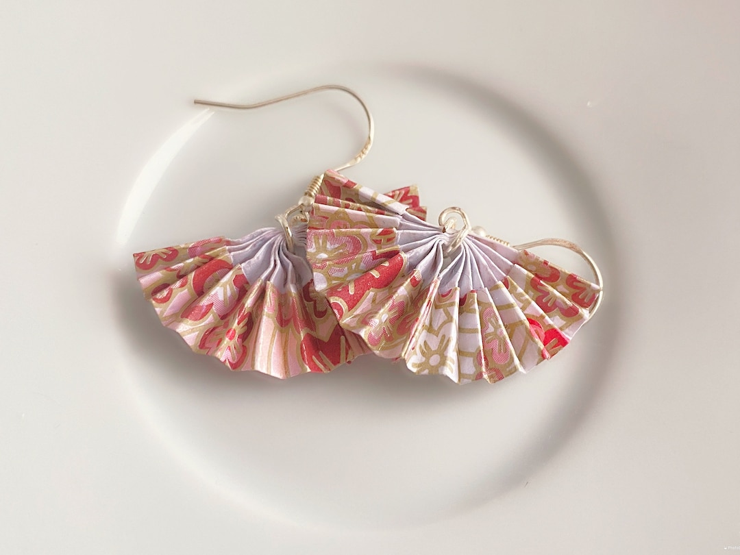 Origami Fan Earrings - Quirky Jewelry Handcrafted With Stabilized ...