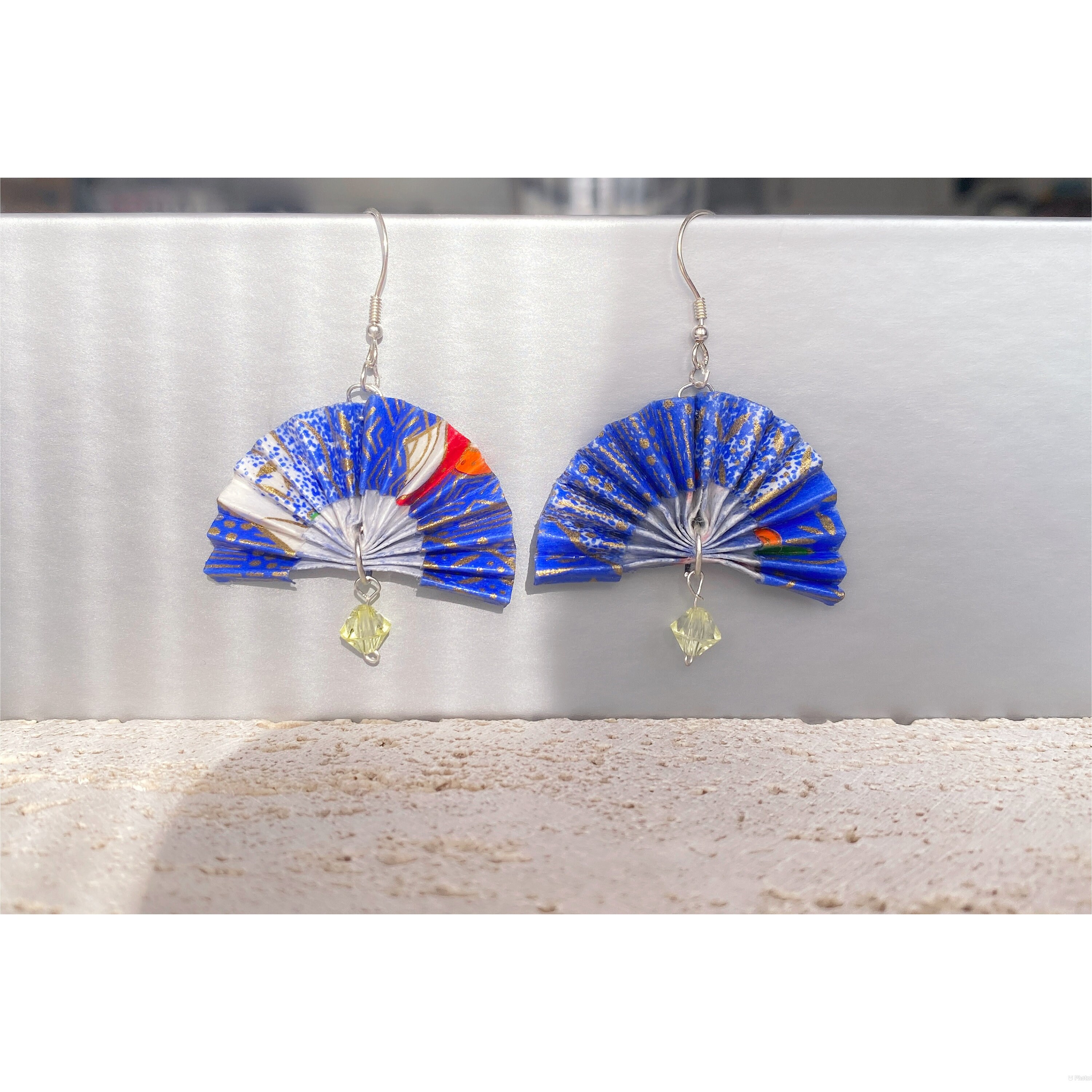 Elegant and Stylish Origami Paper Fan Earrings Japanese Washi Paper ...