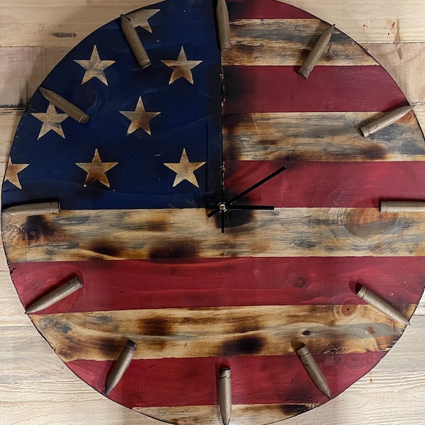Wooden Flag Clock - Etsy
