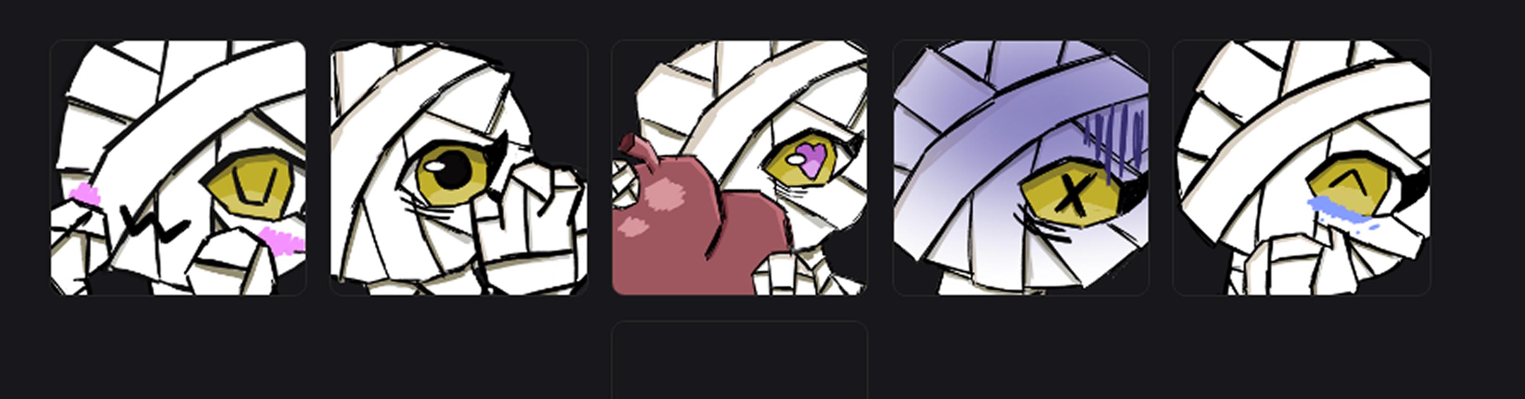 Cute Bundle of 5 Mummy Emotes for Twitch Perfect for Halloween - Etsy