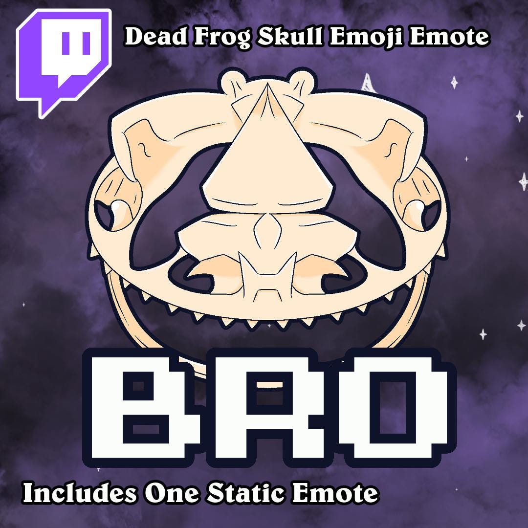 Dead Frog Skull Emoji Static Lost Emote for Twitch and or Discord - Etsy