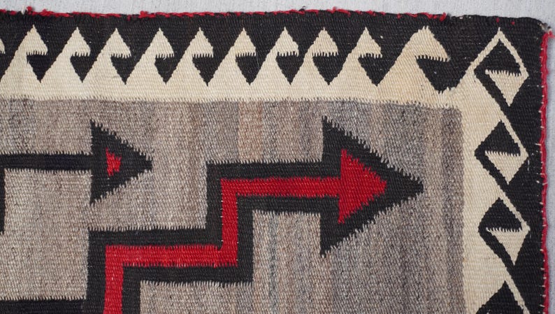 3'9" X 5'8" Antique Navajo Native American Indian Hand Woven Wool Large ...