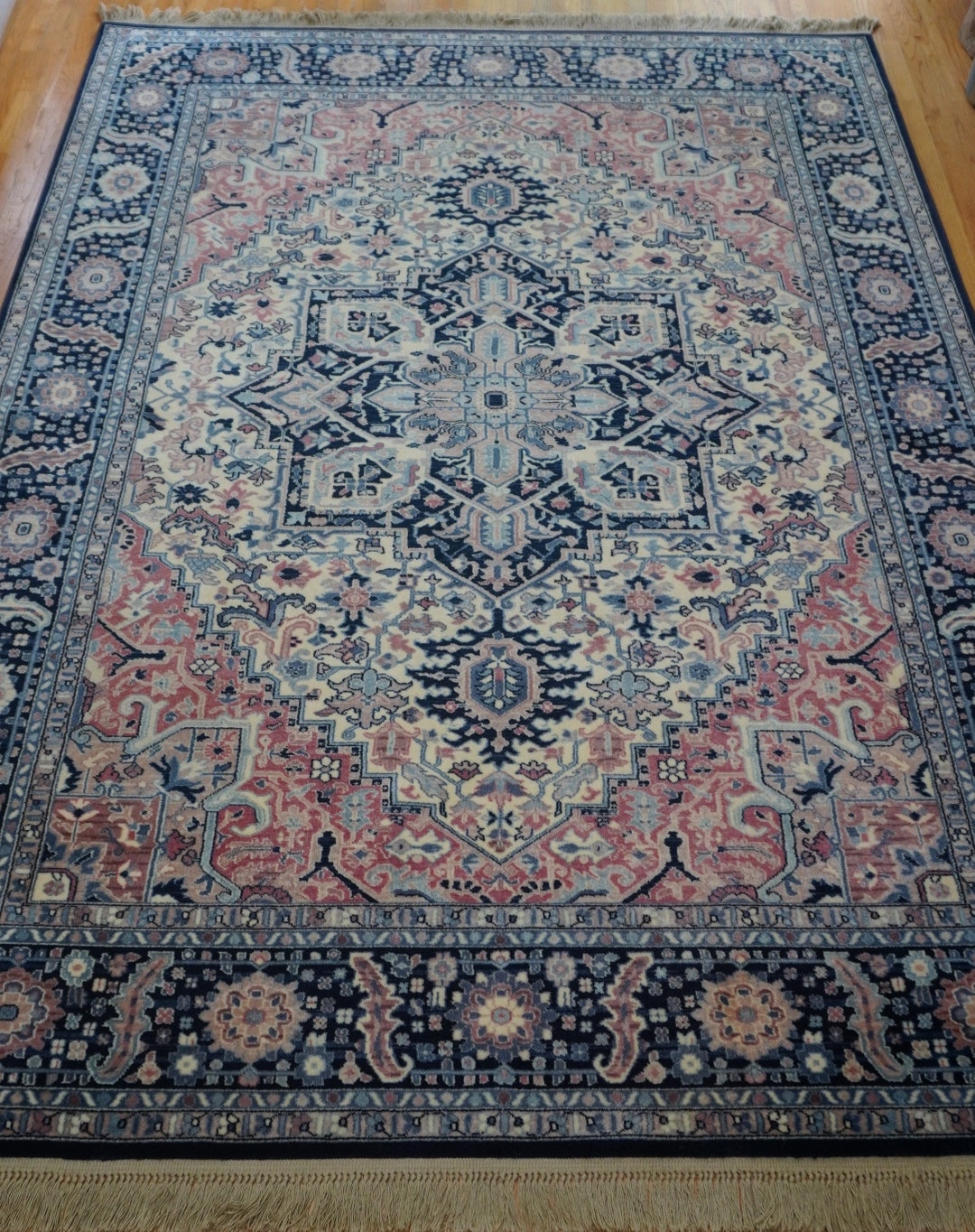 Authentic American Karastan 748 Blue Heriz 100% Wool Made in USA Rug 8 ...