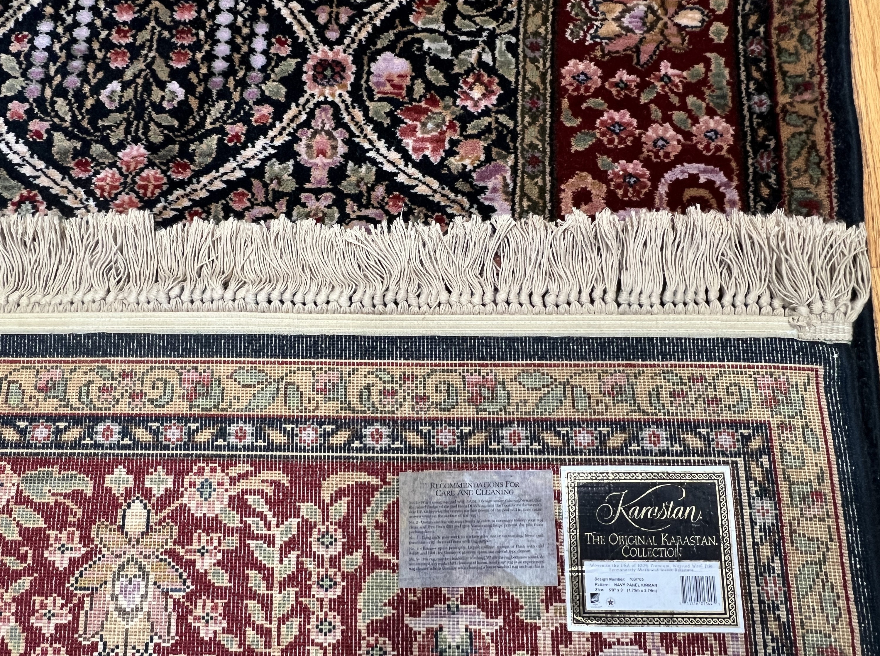 5'9"x9' Authentic Karastan # 705 Navy Panel Kirman Wool Rug - Etsy
