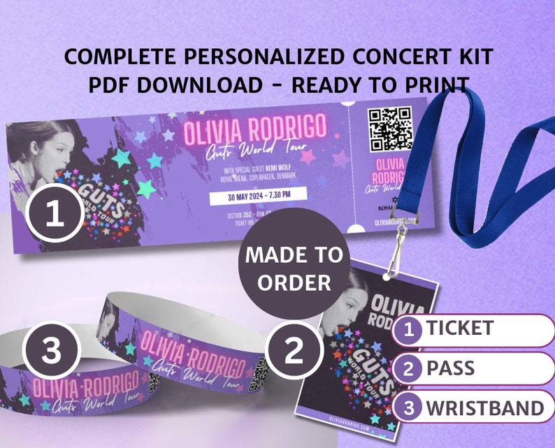 Olivia Rodrigo Guts World Tour Collectors Concert Ticket VIP - Etsy ...