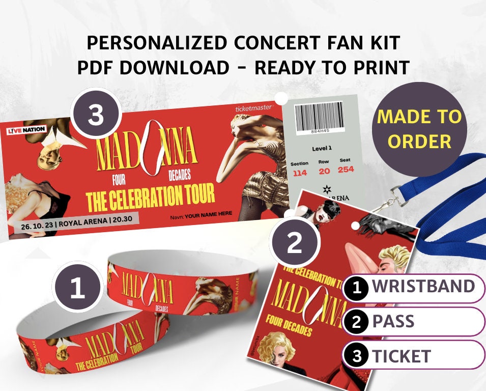 MADONNA Exclusive Merch the Celebration Tour Collectors Concert Ticket ...