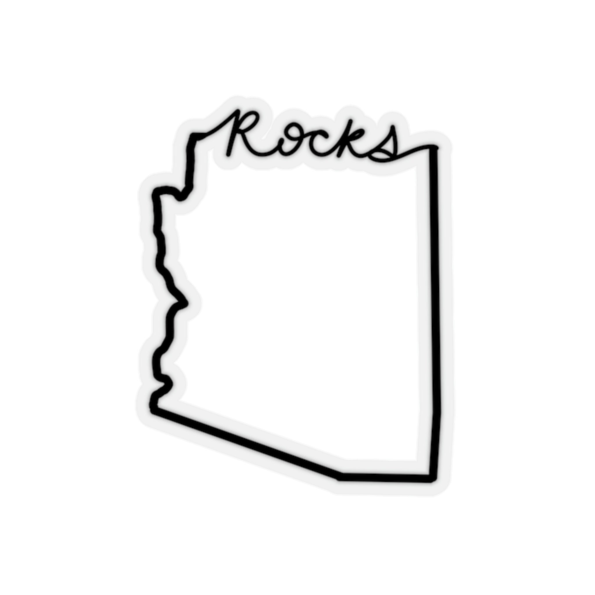 State Outline Cursive Stickers State Pride arizona Rocks Kiss-cut ...