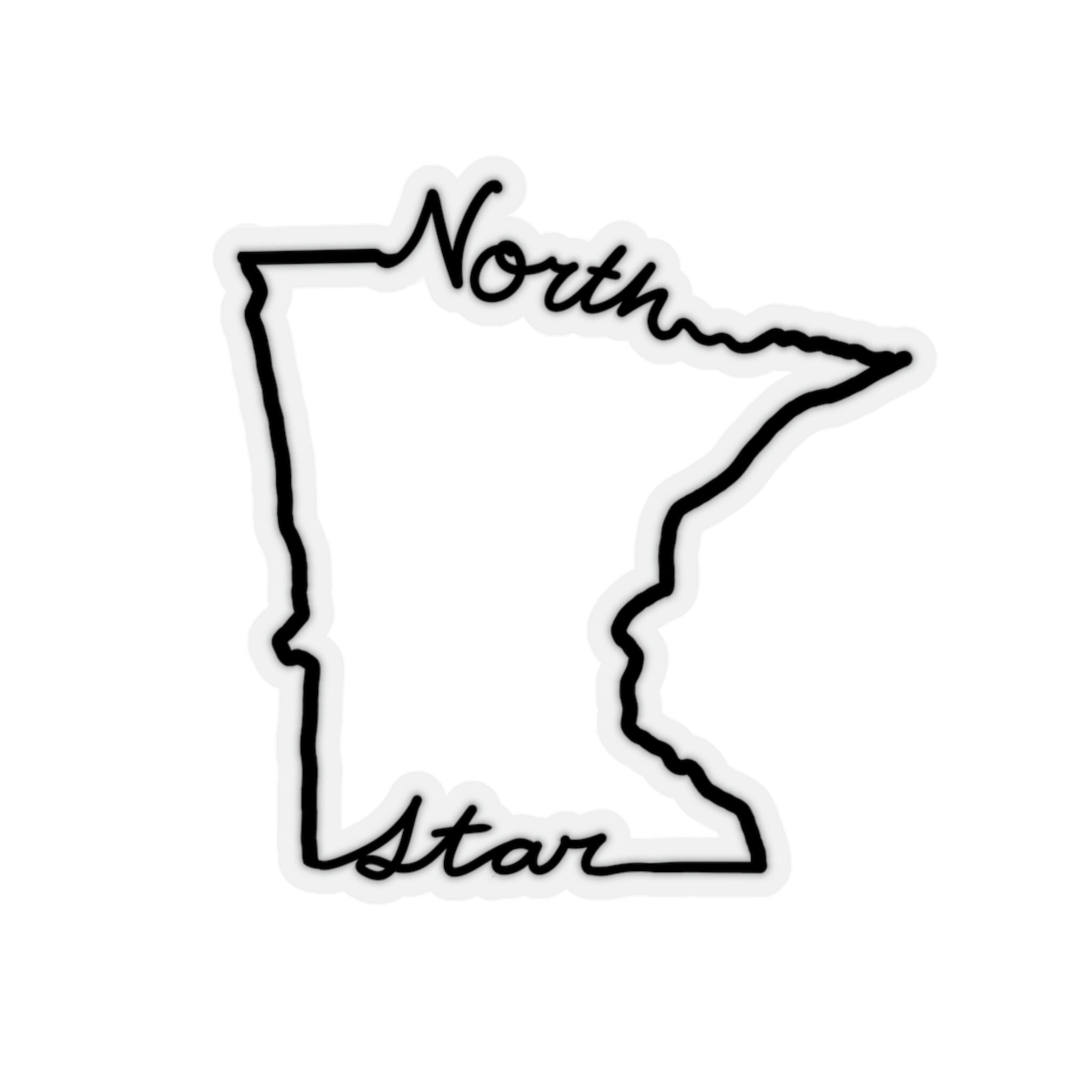 State Outline Cursive Stickers | State Pride |minnesota North Star ...