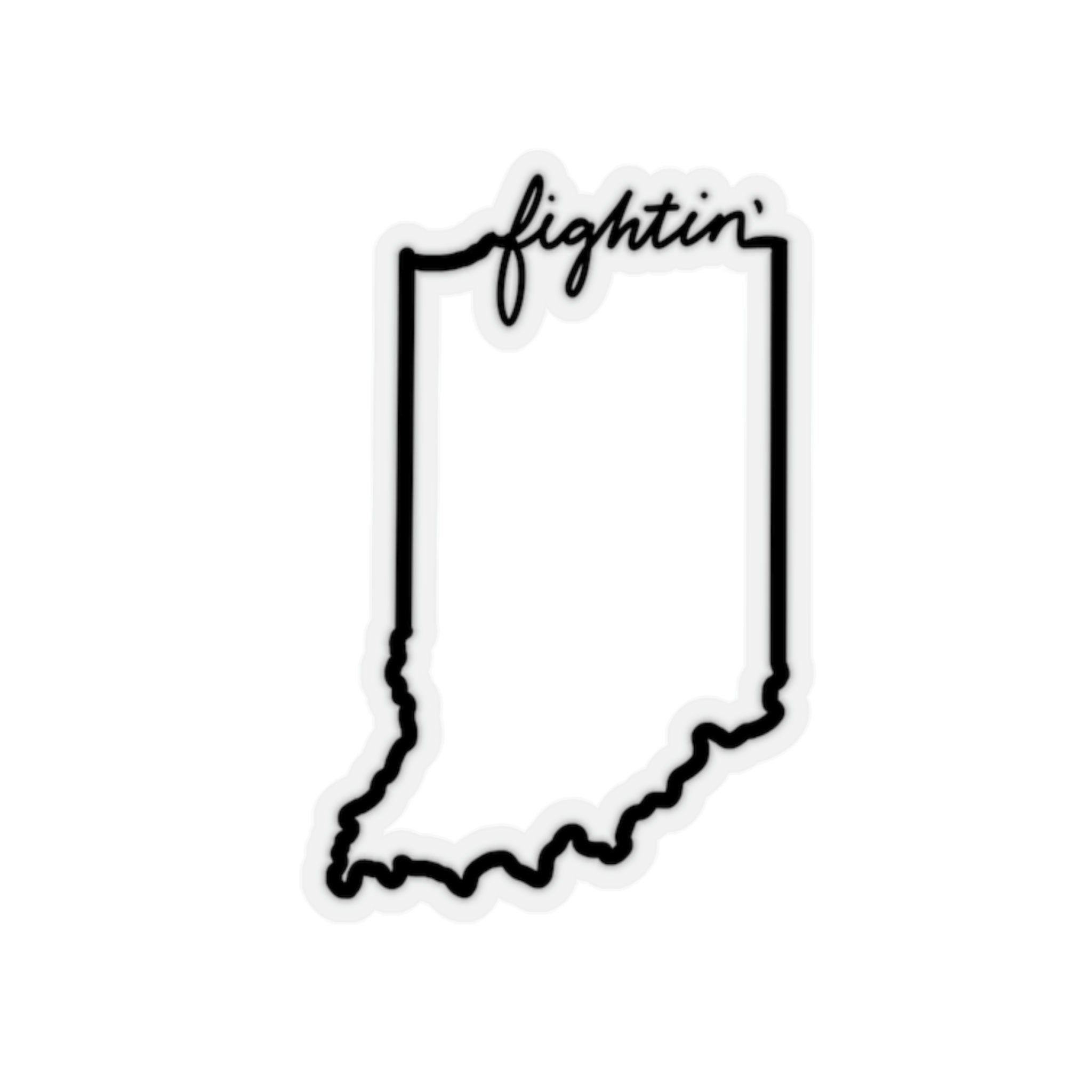 State Outline Cursive Stickers State Pride Indiana Fightin' Irish Notre ...