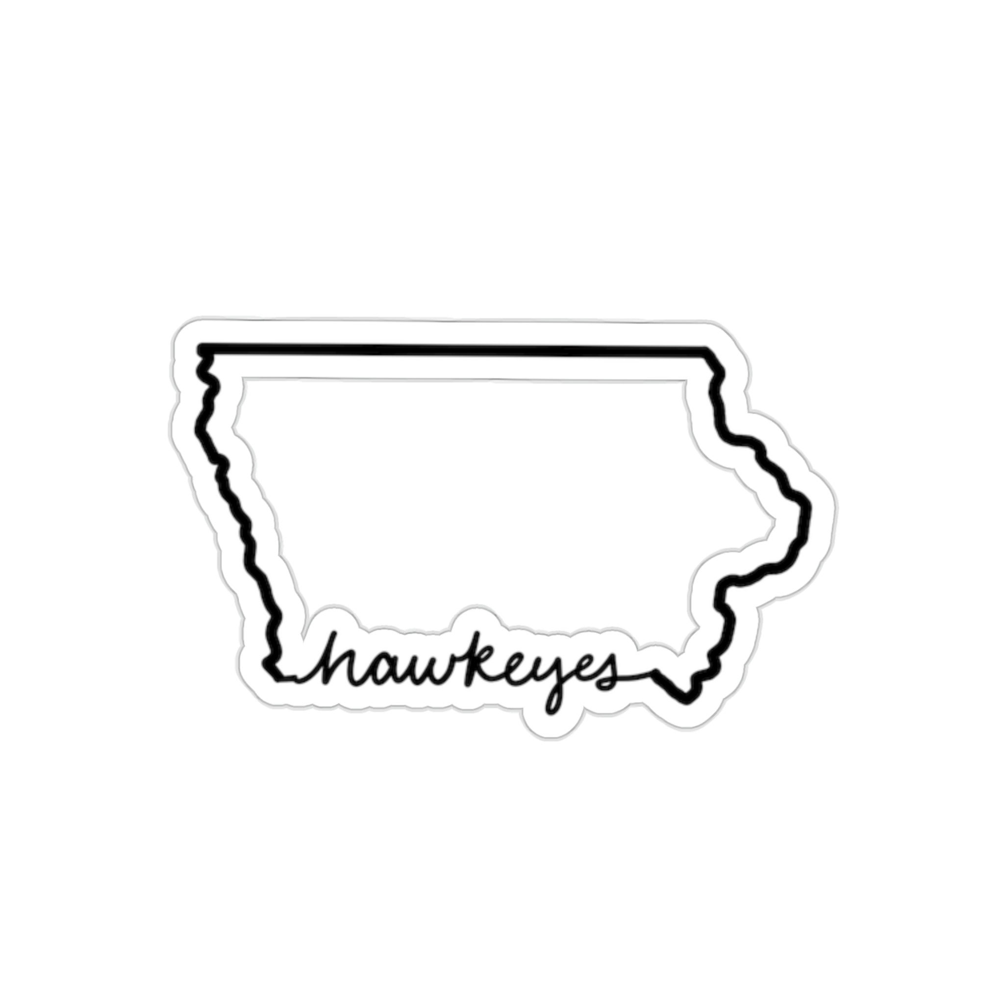 State Outline Cursive Stickers | State Pride | Iowa Hawkeyes Kiss-cut ...