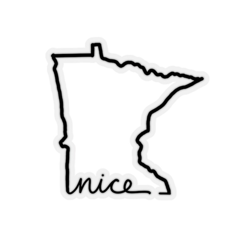 State Outline Cursive Stickers State Pride Minnesota State Nice Sticker Kiss Cut Stickers Etsy