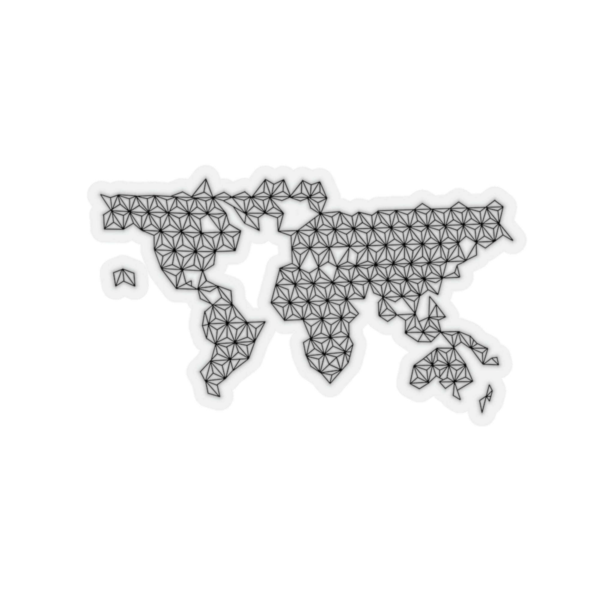 Outline World Map Epcot Style Sticker | Travel Sticker | Continents ...