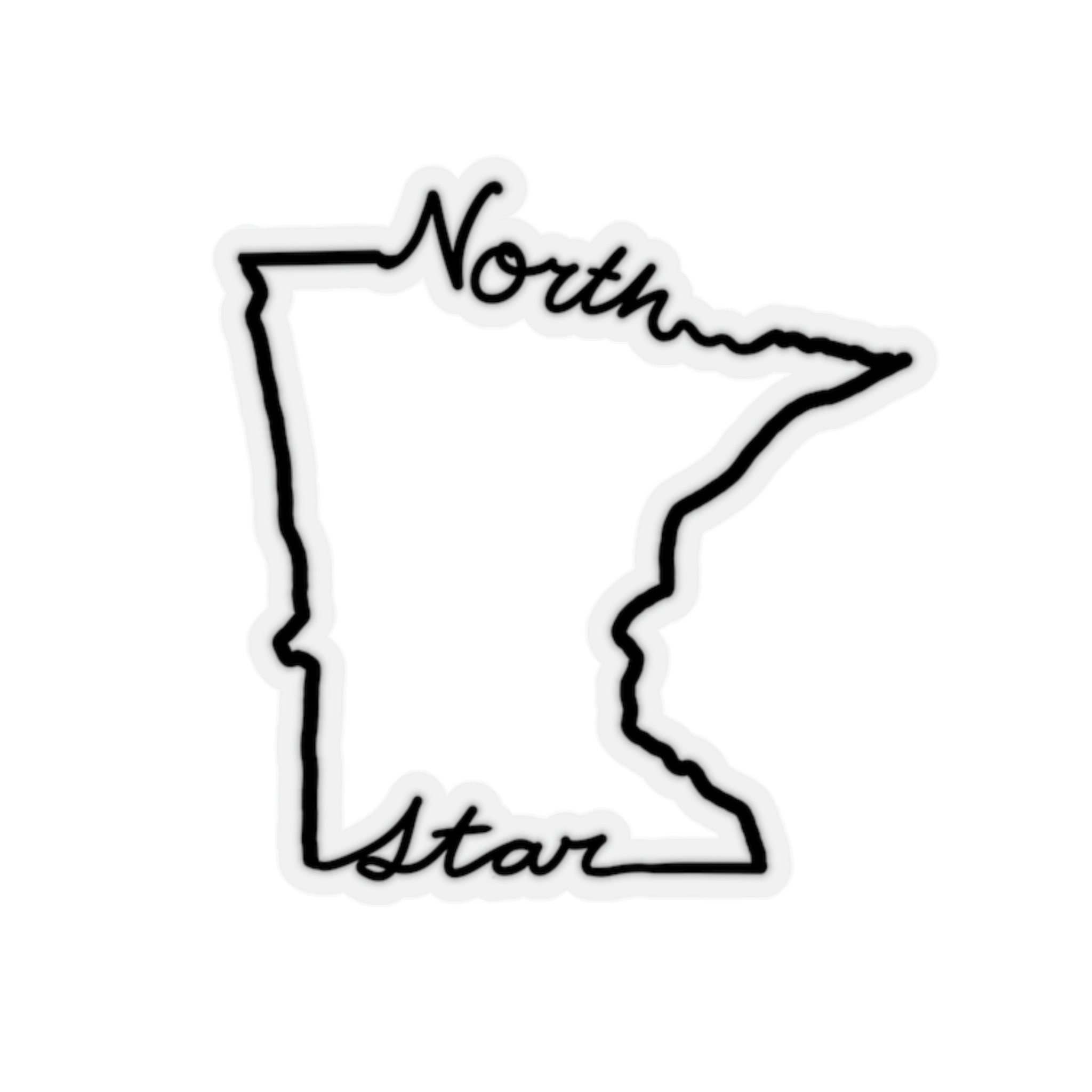 State Outline Cursive Stickers | State Pride |minnesota North Star ...