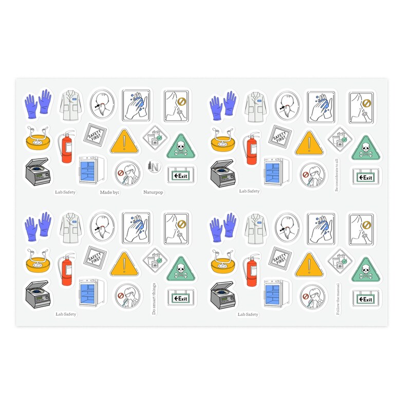 Lab Safety Sticker Sheet | Notebook and Journal Planning Decor ...