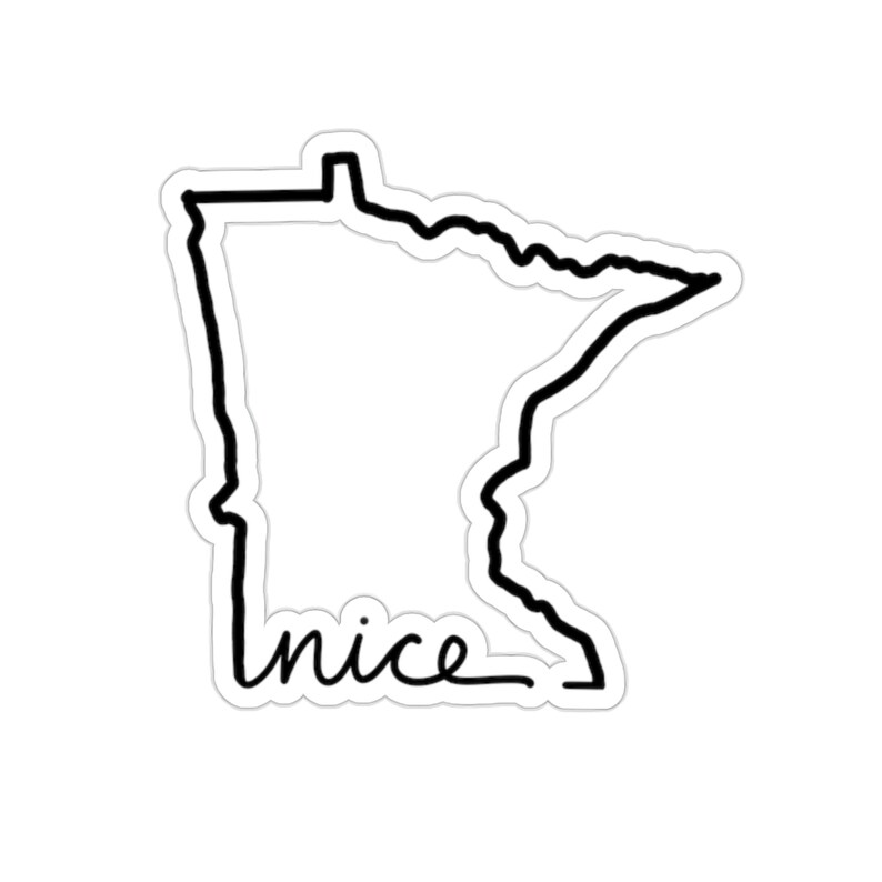 State Outline Cursive Stickers State Pride minnesota State - Etsy