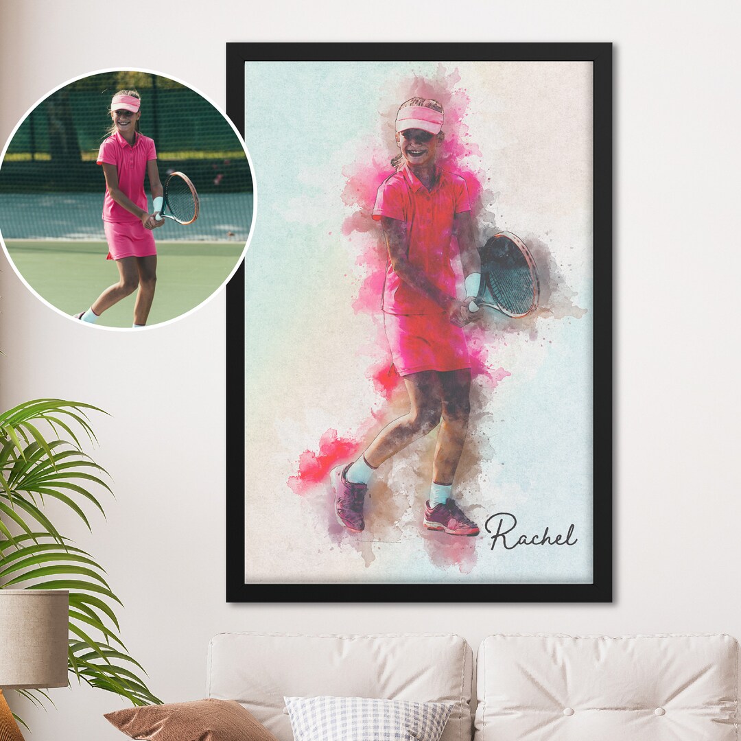 Personalized Watercolor Portrait, Watercolor Framed Art, Framed Art ...