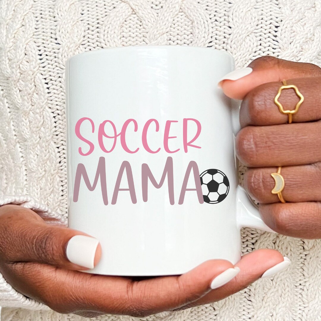 11 Oz Round Ceramic Soccer Mug, Soccer Mug, Soccer Mom Gift, Soccer ...