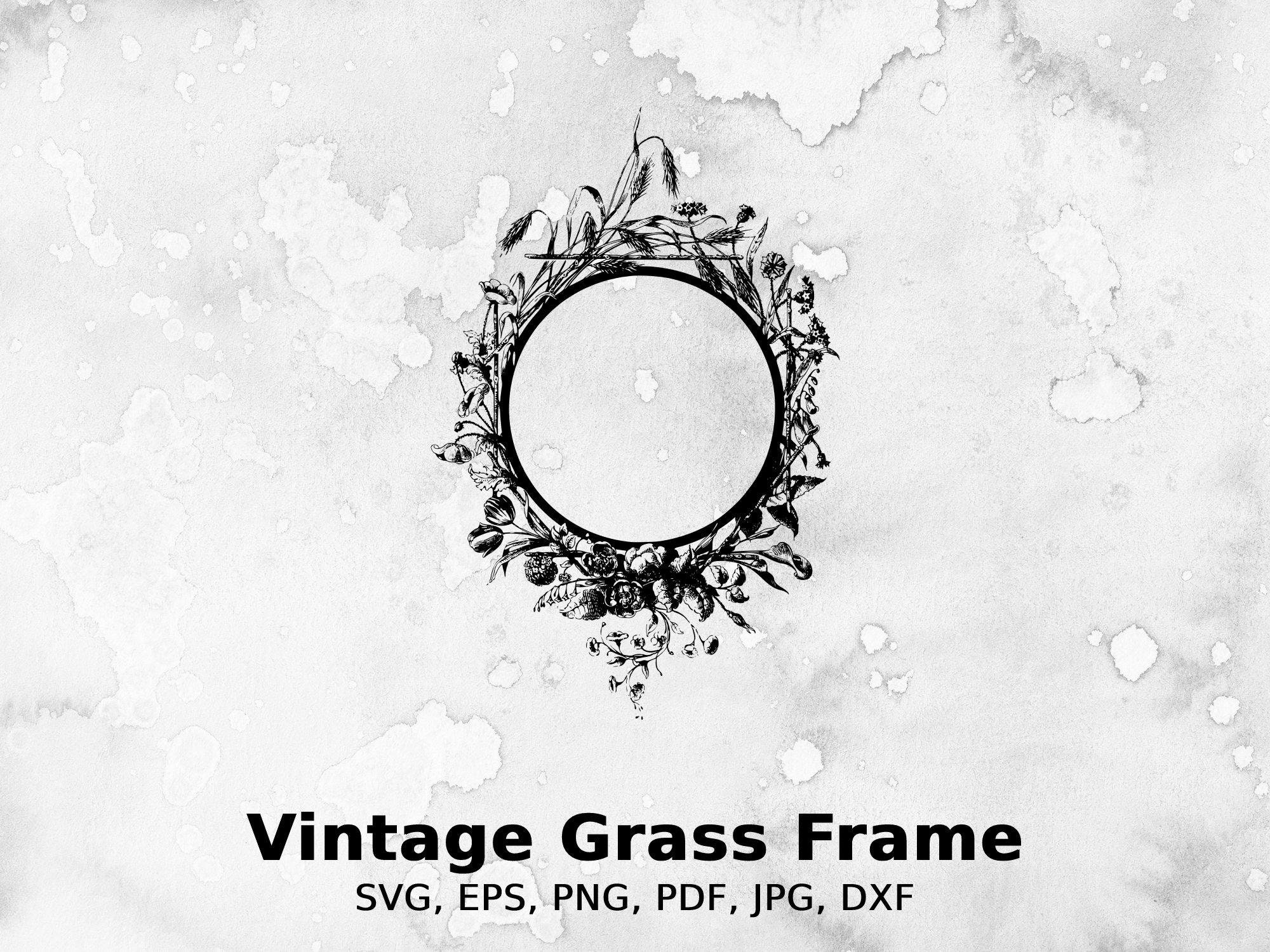 Vintage Grass Frame Vector Illustration | Vintage, Grass, Frame, Border ...