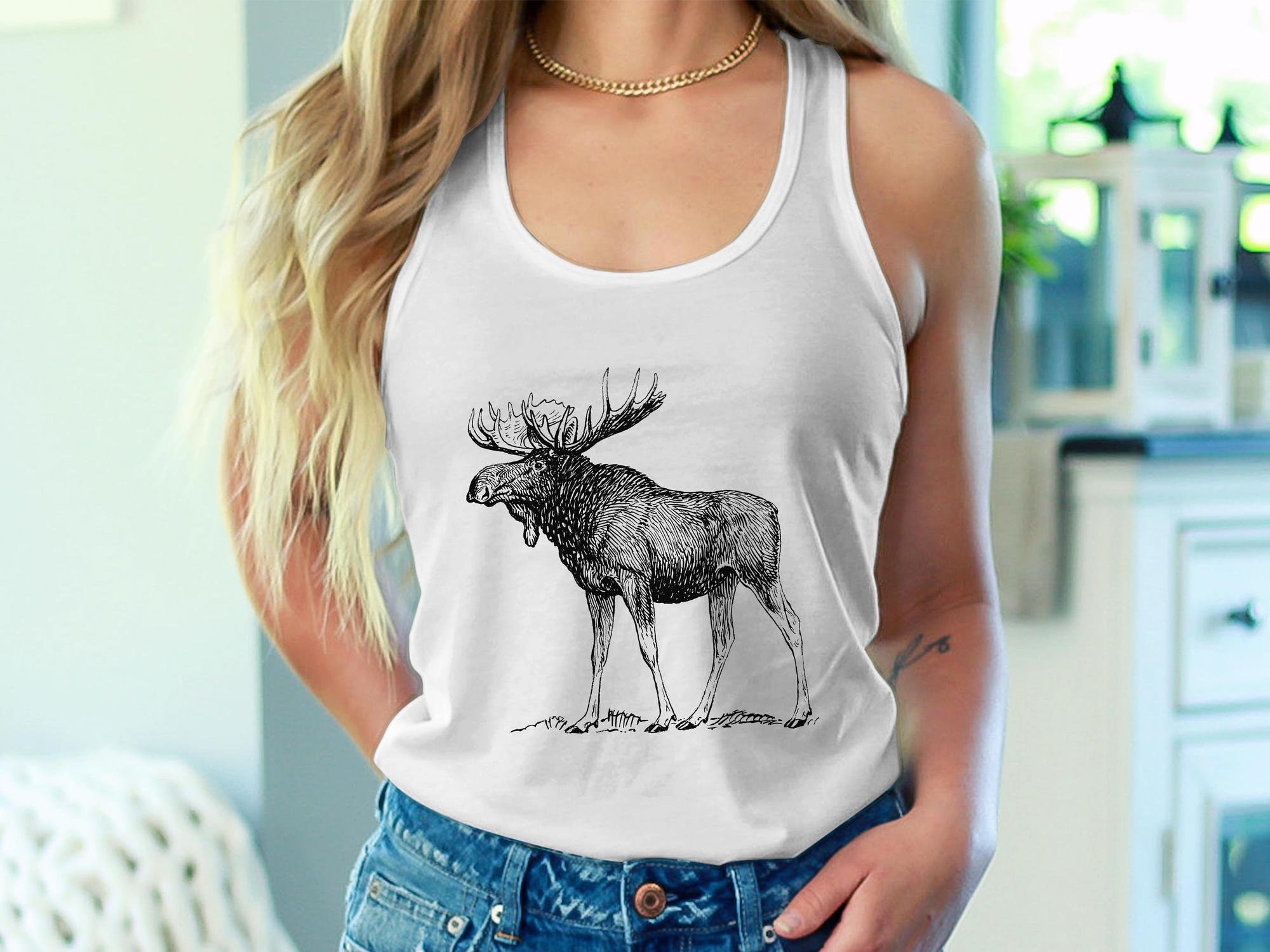 Vintage Moose Vector Illustration | Moose, Vector, Vintage, Forest ...