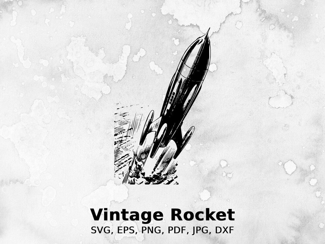 Vintage Rocket Vector Illustration | Vintage, Rocket, Vector, Space ...