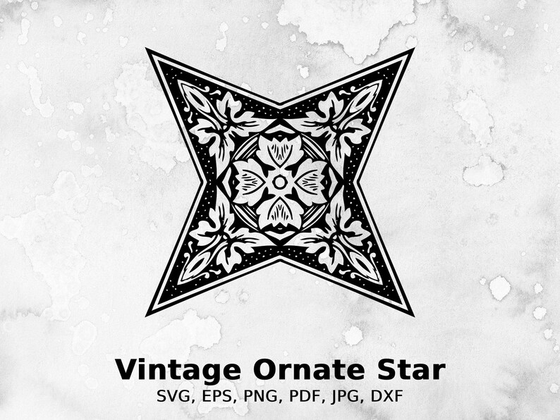 Vintage Ornate Star Vector Illustration | Vintage, Vector, Ornate ...