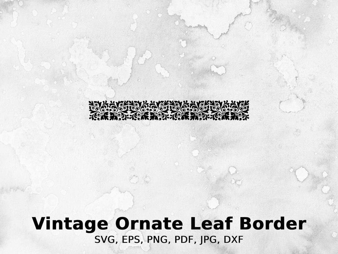 Victorian Leaf Border Illustration | Ornate Floral Vector (digital ...