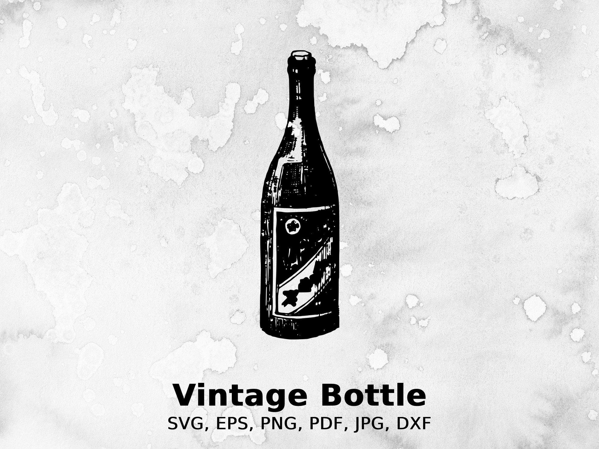 Vintage Bottle Vector Illustration | Champagne, Bottle, Antique, Gift ...
