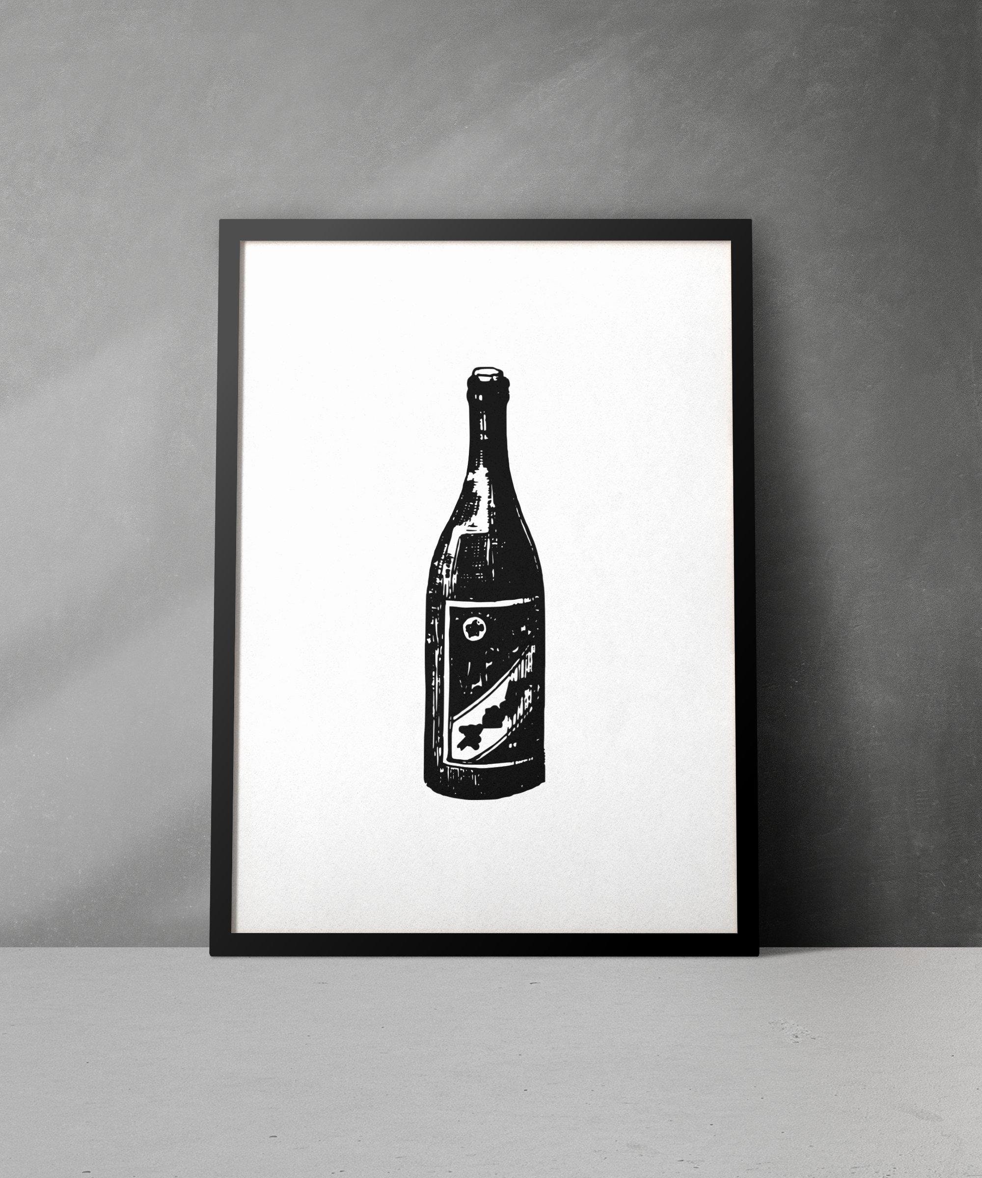Vintage Bottle Vector Illustration | Champagne, Bottle, Antique, Gift ...