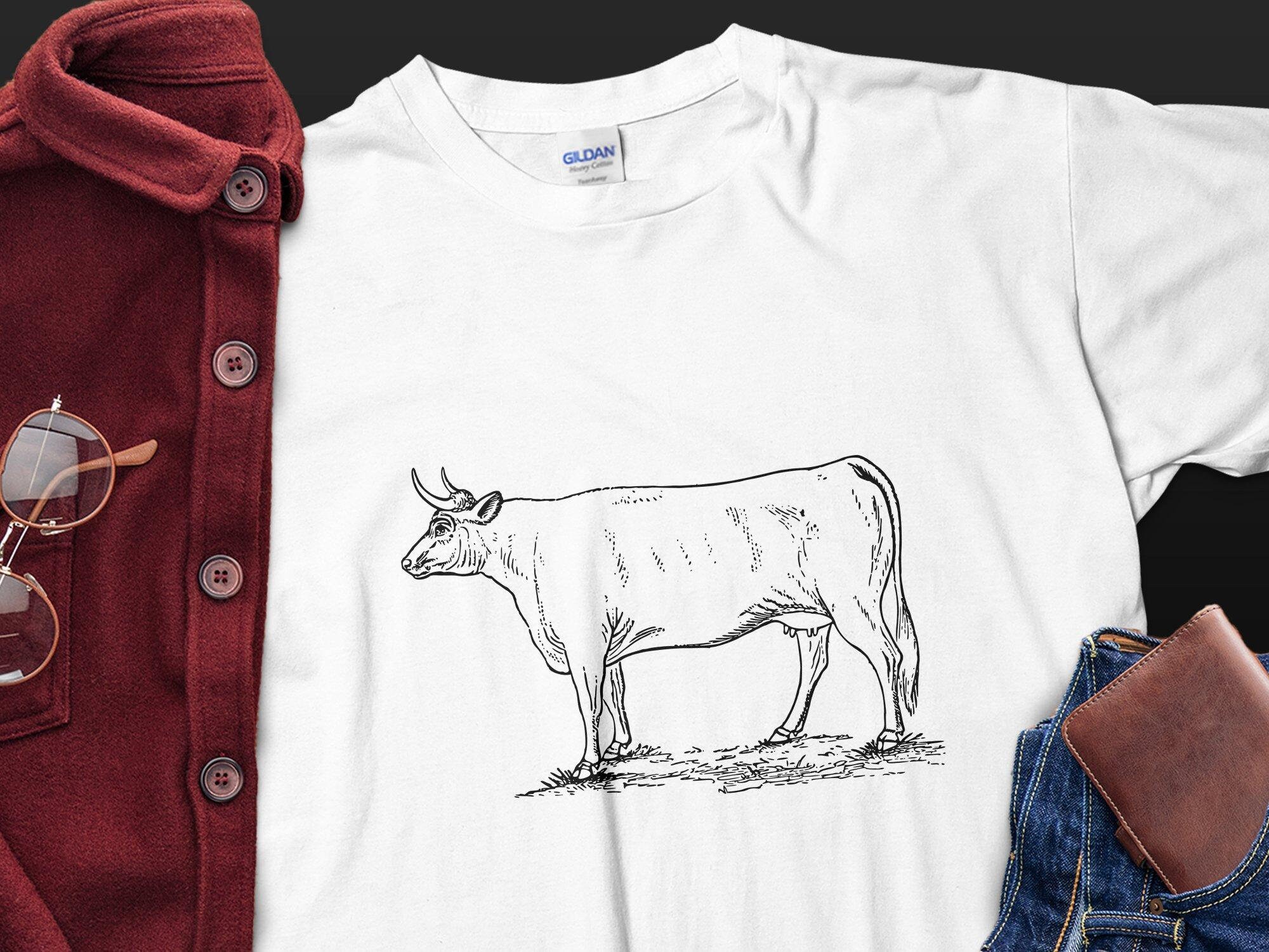 Vintage Cow Bull Vector Illustration | Cow, Bull, Buffalo, Vector ...