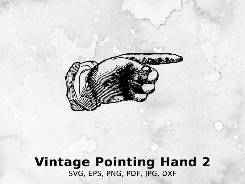 Vintage Pointing Hand 2 Vector Illustration Vintage, Hand, Signage ...