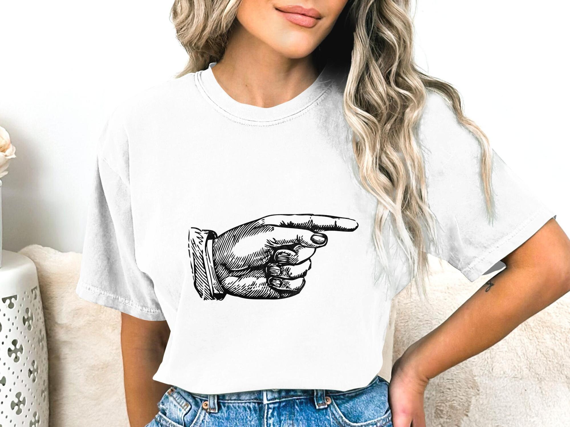 Victorian Pointing Hand Vector Illustration | Antique Clipart (digital ...