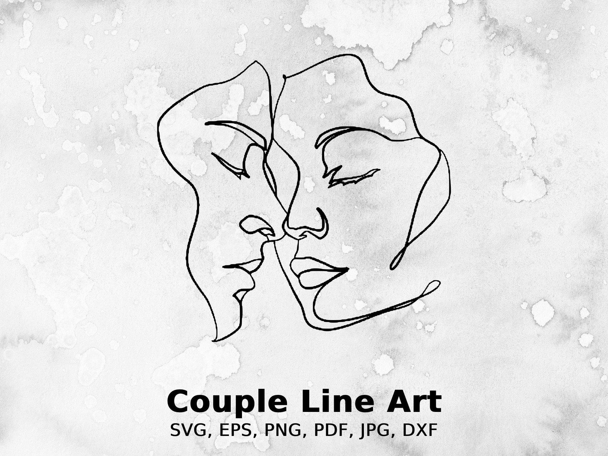 Couple Line Art Vector Illustration | Couple, Graphic, Sketch, Line ...
