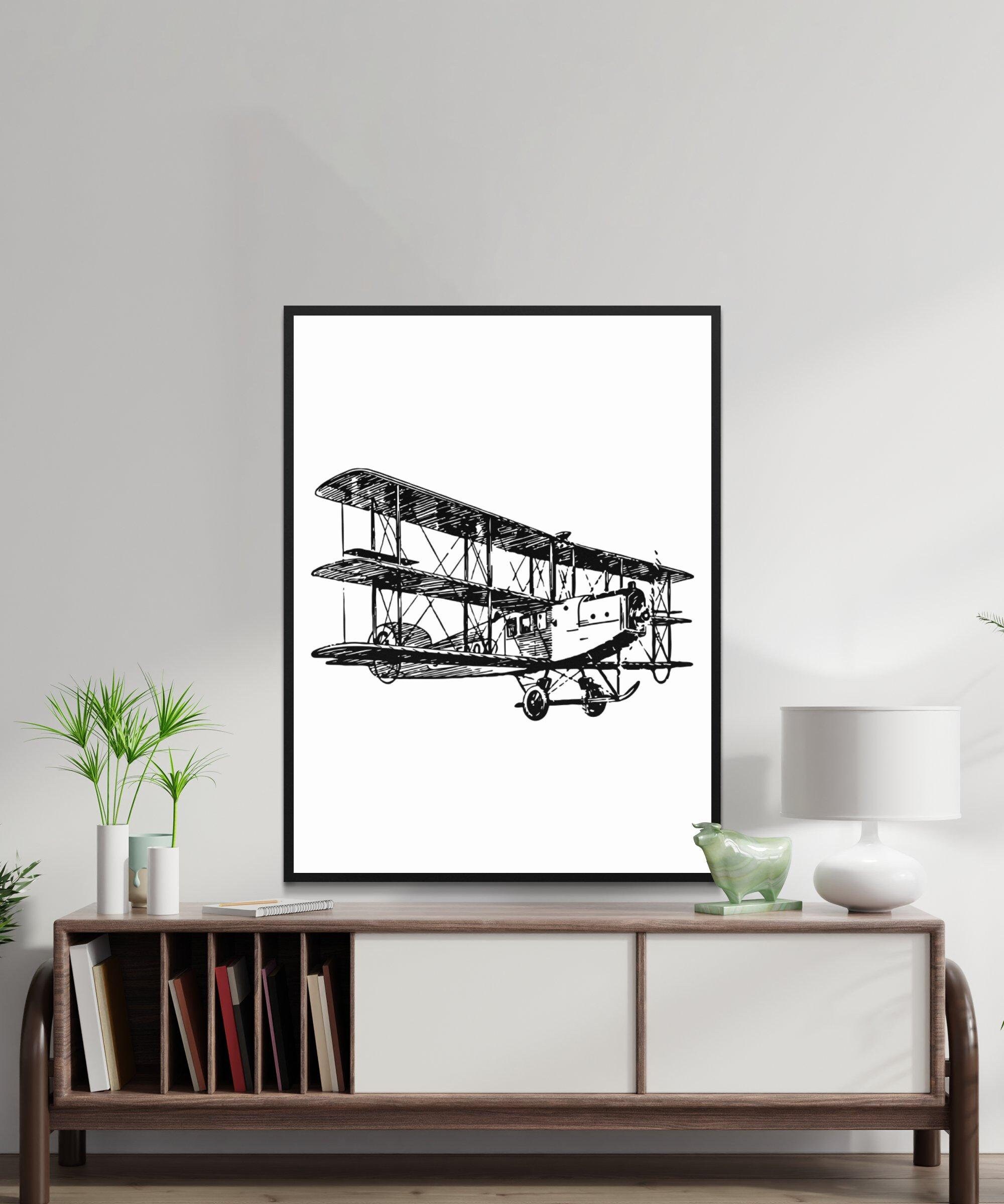 Vintage Triplane Vector Illustration Flight, Wright Brothers, Plane ...