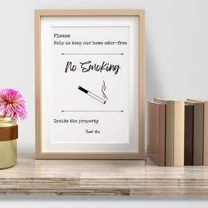 No Smoking Sign | Keep Our Home Odor Free | Ready to Print - Etsy