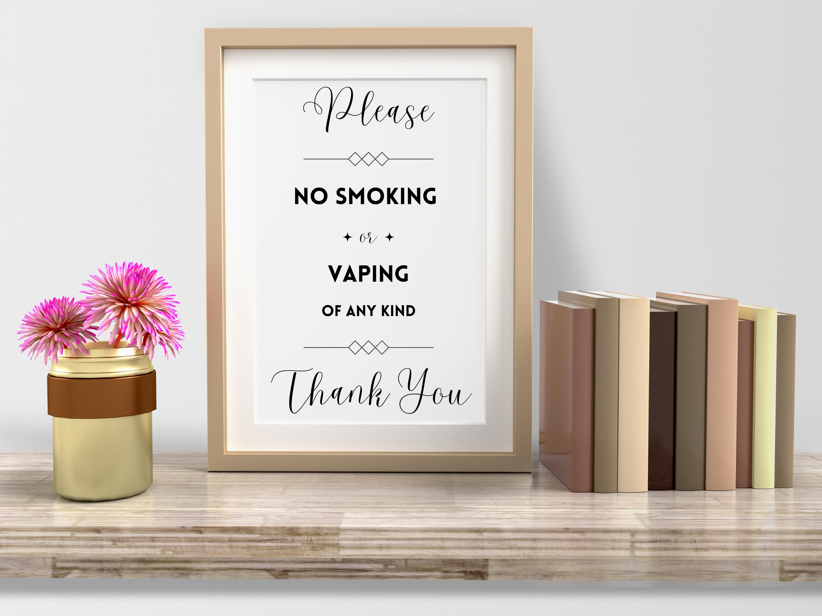 No Smoking Sign | Please No Smoking or Vaping Sign | Ready to Print - Etsy