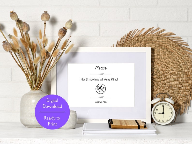 No Smoking Sign No Smoking of Any Kind Mini Sign Ready to Print - Etsy