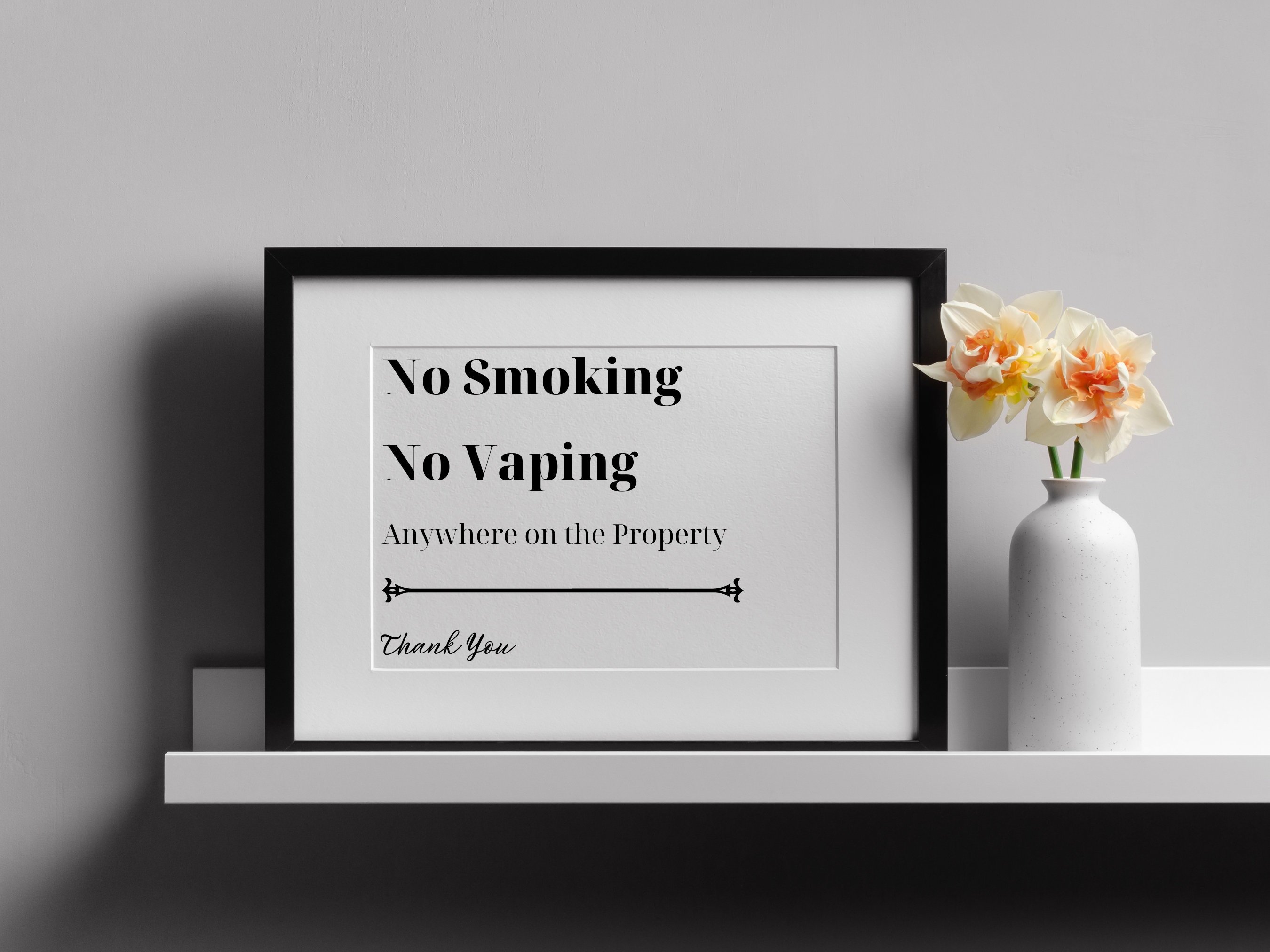 No Smoking Sign | No Smoking No Vaping Sign | Ready to Print - Etsy