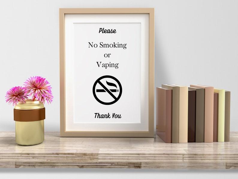 No Smoking Sign | Please No Smoking or Vaping Sign | Ready to Print - Etsy