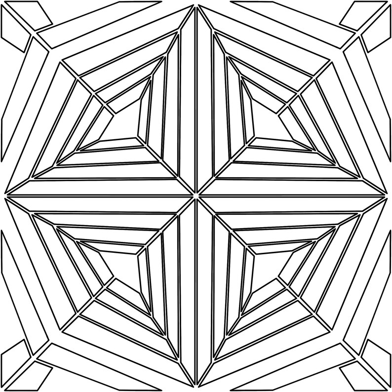 Downloadable and Printable Geometric Coloring Page for Adults and Kids ...