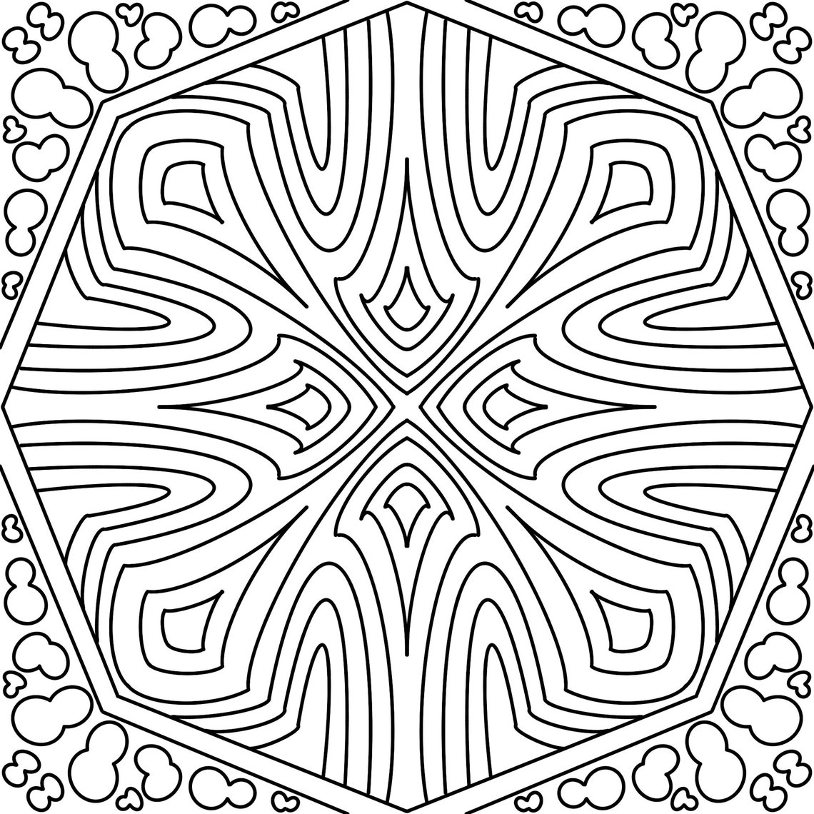 Downloadable and Printable Coloring Page or Template for Adults and ...