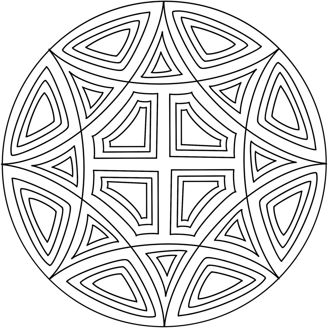 Downloadable and Printable Mandala Coloring Page or Template for Adults ...