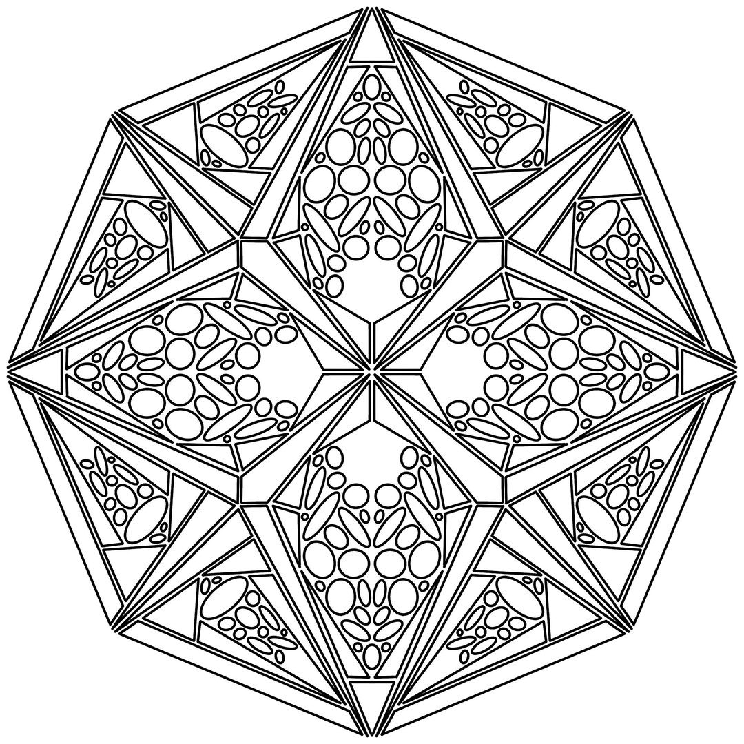 Downloadable and Printable Mandala Coloring Page or Template for Adults ...