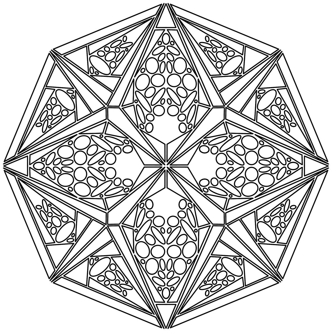 Downloadable and Printable Mandala Coloring Page or Template for Adults ...