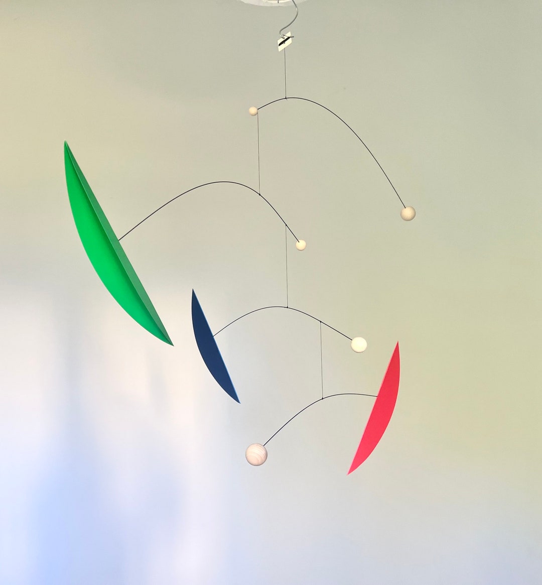 Kinetic Mobile the Curve Primary Colors Mid Century Hand Made in France ...