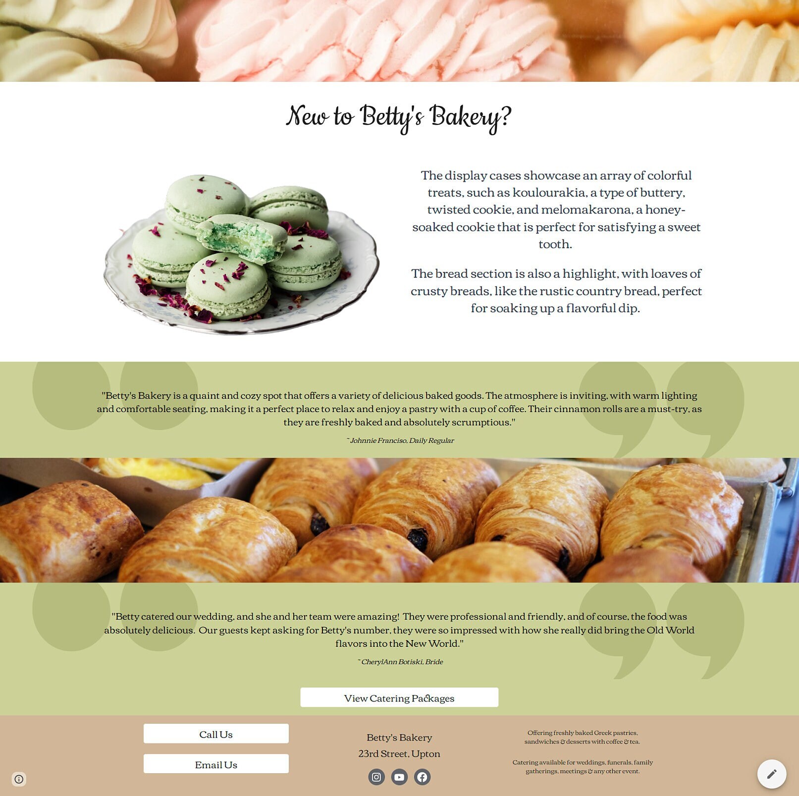 BAKERY Website TEMPLATE | Greek, Baked Goods, Coffee Shop, Donuts ...