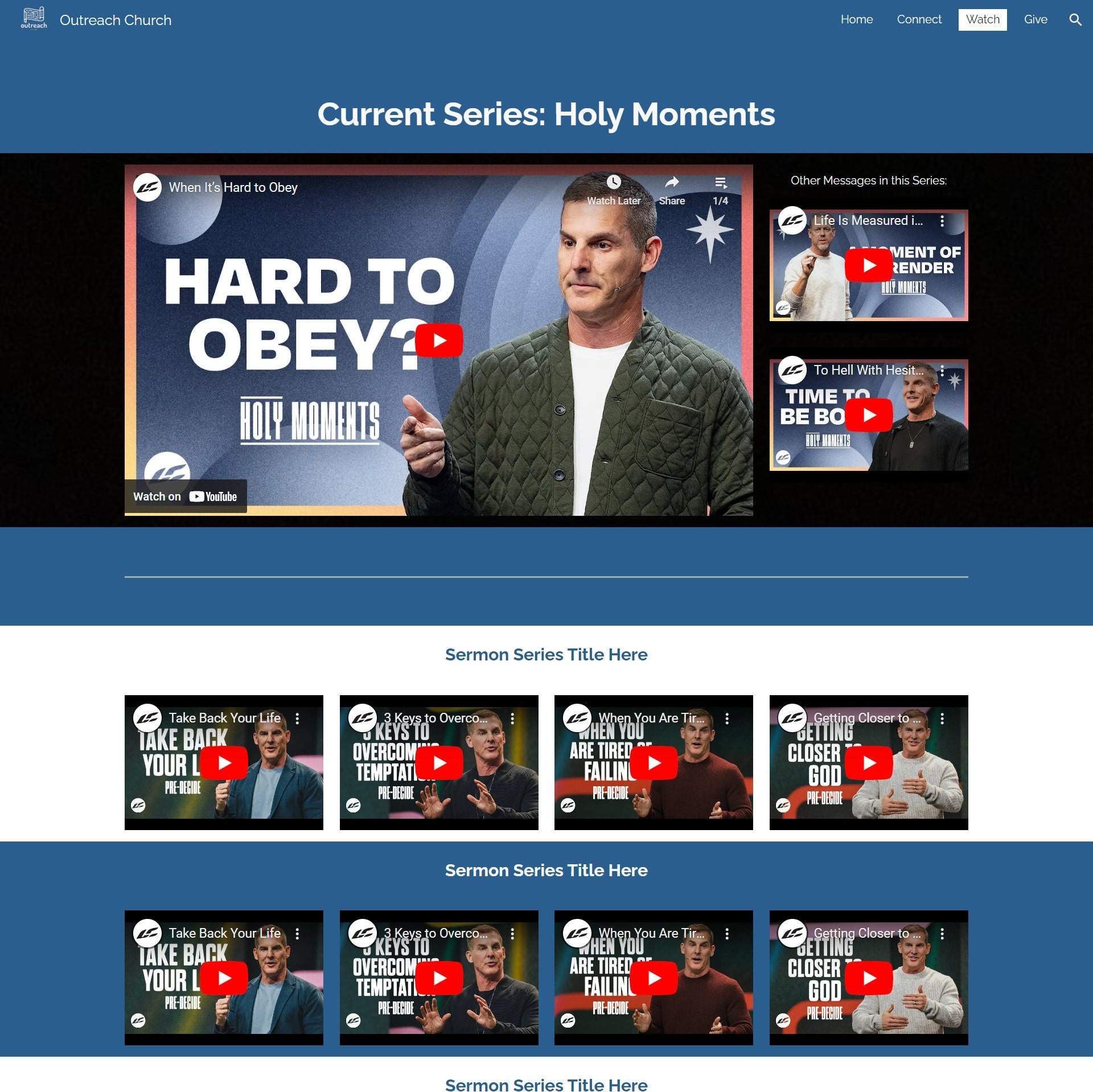 Church Website Template for Church, Synagogue, Temple, Chapel, Charity ...