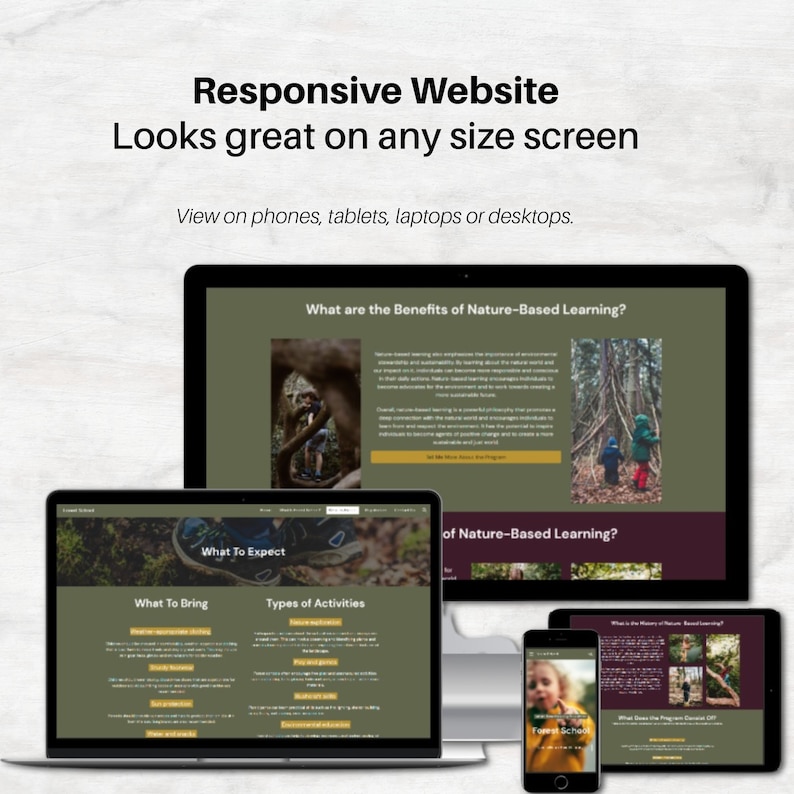 FOREST SCHOOL Website Template | Google Sites | for Nature-based ...